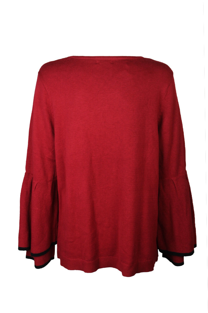 Style & Co Red Ruffled-Sleeve Sweater 1X | eBay