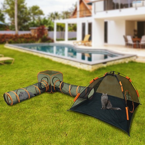 Outdoor Cat Enclosures Pop Up Pet Tent Cat Playpen Portable With Cat ...