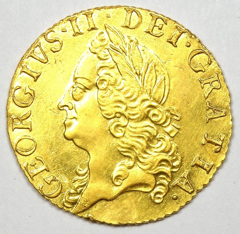 1759 Britain George II Gold Half Guinea 1/2G - Choice AU / UNC MS ...