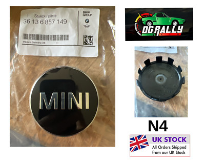 New Genuine OEM BMW Mini Black and Silver Centre Hub Cap 36136857149 ...