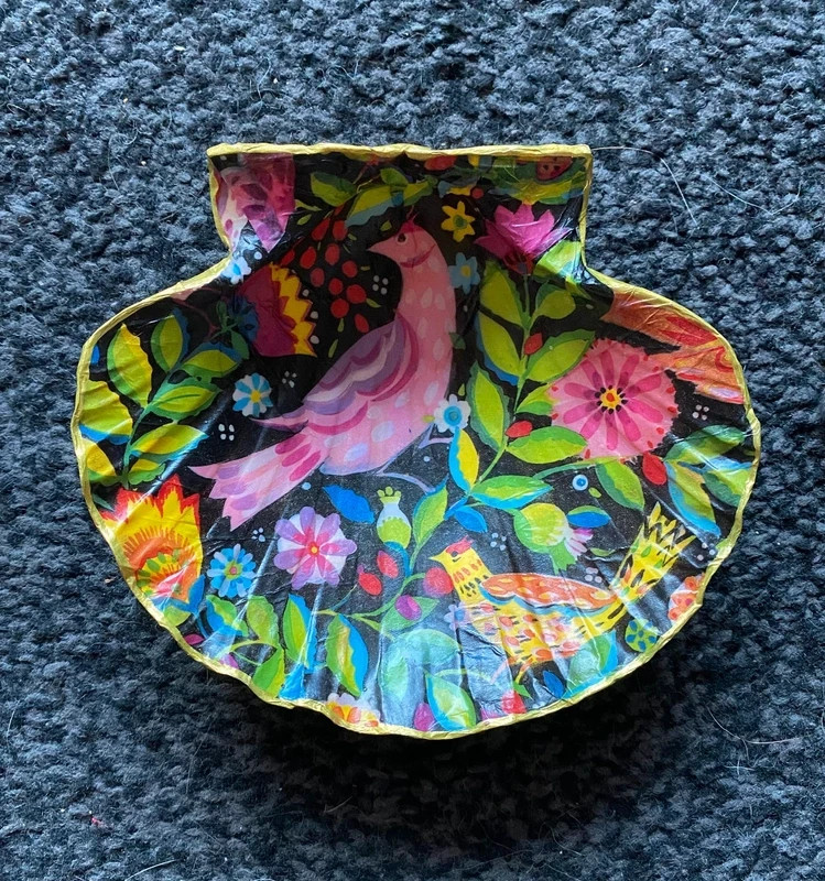 Decoupage Scallop Shell Trinket Jewellery Dish - Various Designs, Hand ...