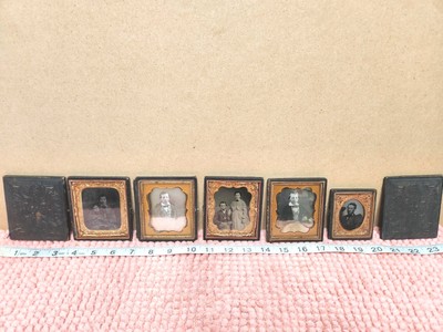 ANTIQUE Tintype Photo Lot Of 5 Tintype Photos In Antique Frames w/ 2 ...