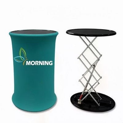 Quick-Pop Portable Display Counter with Plastic Cylinder Lift & Elastic ...