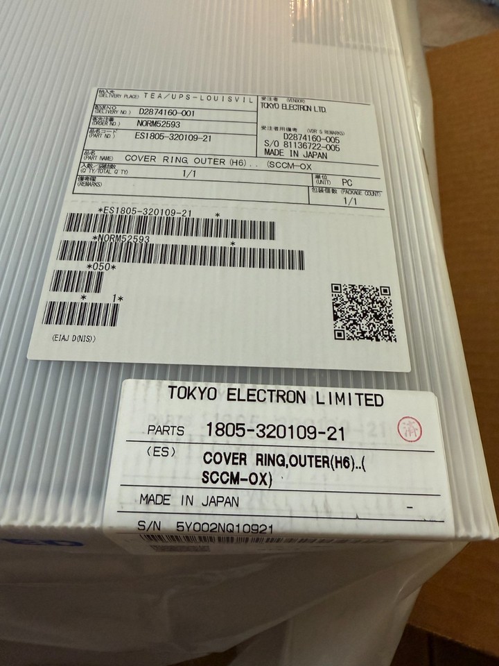 Tokyo Electron ES1805-320109-21 Outer Cover Ring | eBay