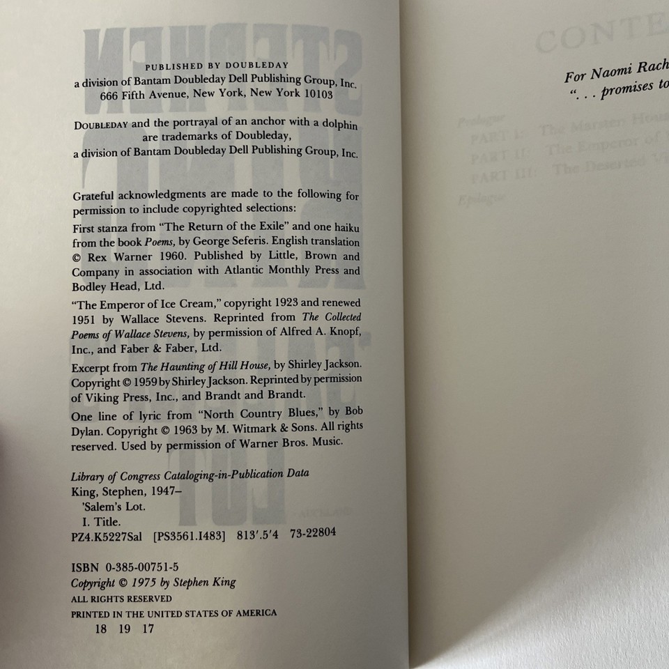 Salem's Lot by Stephen King Jim Phiesen Art Hardcover Doubleday ...