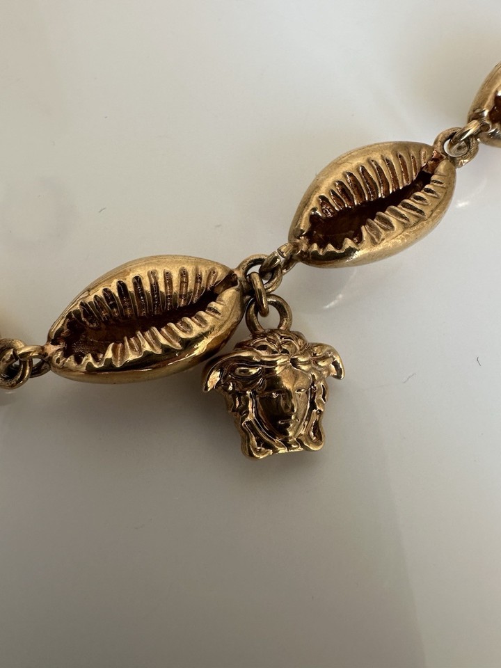 Versace Necklace Gold Tone Shells Medusa! | eBay