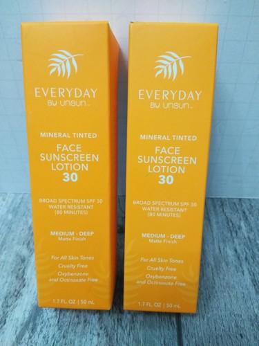 Everyday By Unsun Face Sunscreen Lotion 1.7oz •medium-deep tint (2PK ...