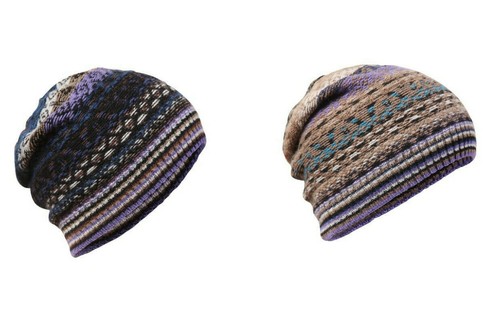 IVKO Bonnet Cap Jacquard Bleu Beige Violet Marron Tabac Laine Wool ...