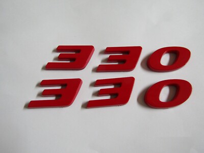 OLDSMOBILE 330 ENGINE ID FENDER QUARTER HOOD SCOOP TRUNK EMBLEMS RED | eBay