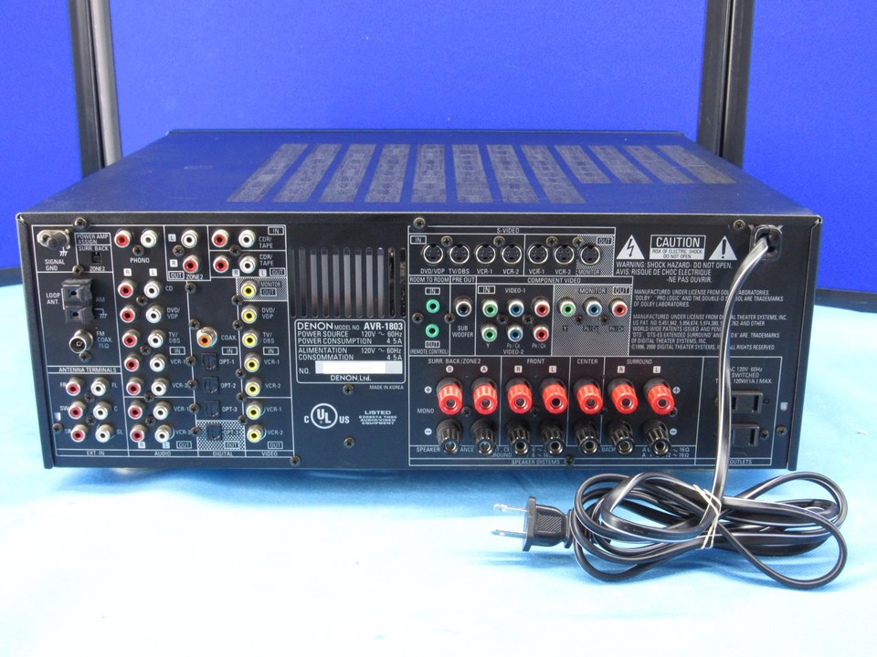 Denon AVR-1803 Home Theater Surround Sound Receiver 7.1 Remote Bundle ...