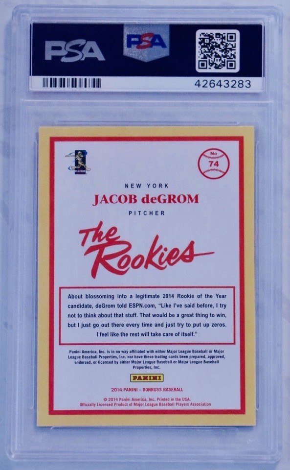 2014 Donruss Jacob DeGrom The Rookies #74 PSA 10 GEM MT New York Mets | eBay