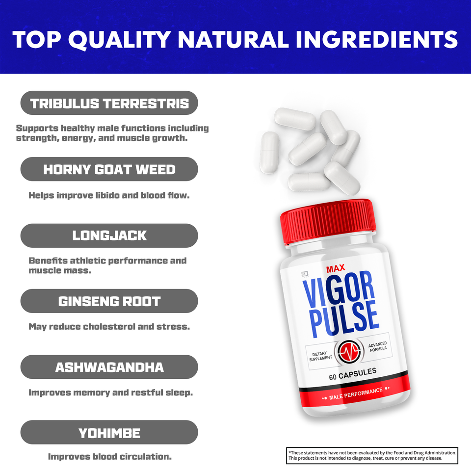 Max Vigor Pulse Male Health Support - Enhance Vitality and Drive (5 ...