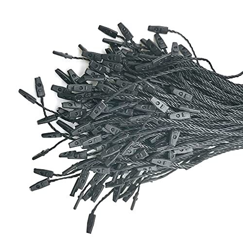 7" Black Hang Tag String Snap Lock Pin Loop Fastener for Craft Making ...