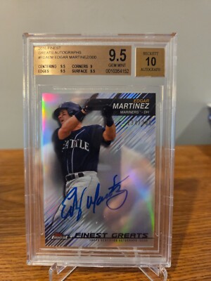 Edgar Martinez auto 2016 Topps Finest Greats BGS 9.5/10 Autograph #/300 ...