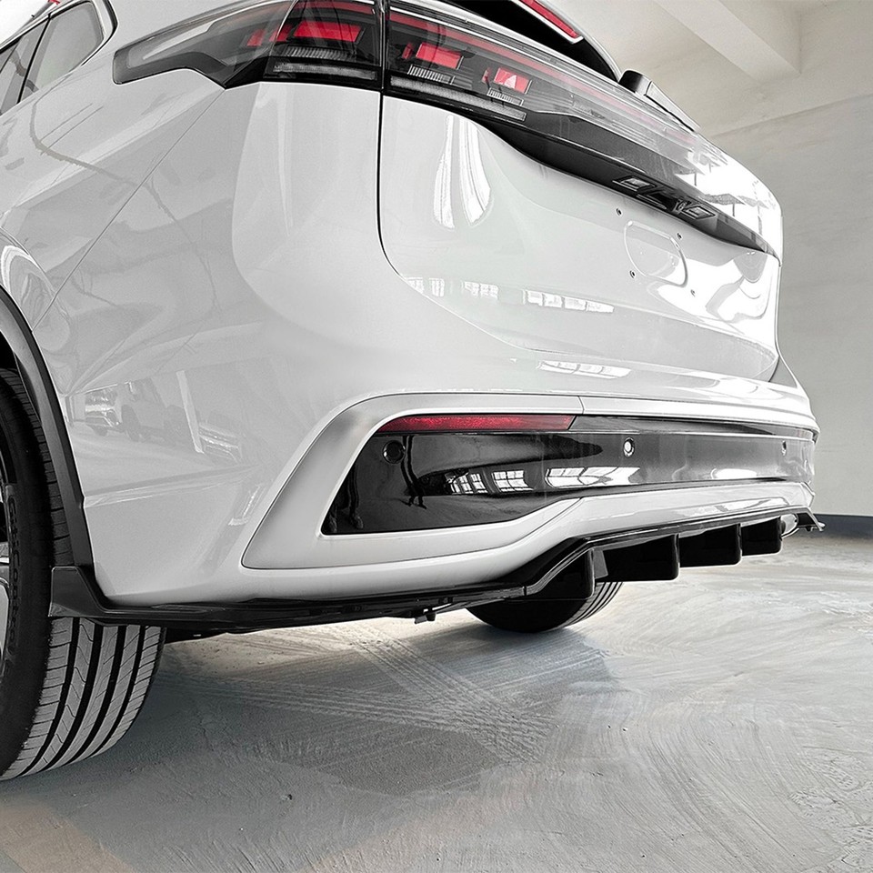 1x Glossy Black Rear Bumper Diffuser Lip For VW Tiguan MK3 2024-2025 ...