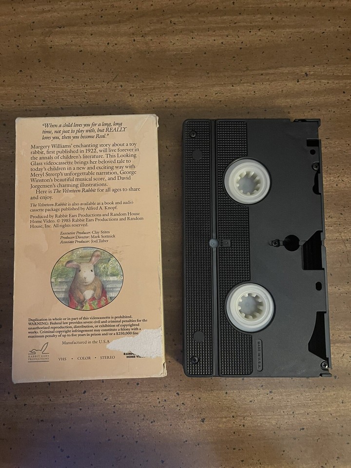 The Velveteen Rabbit (1985, VHS) Meryl Streep | Looking Glass Video ...
