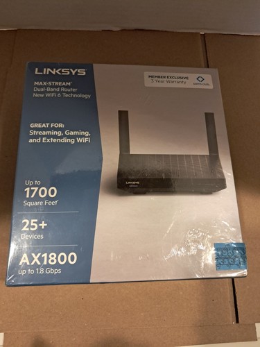 Linksys Max-Stream Dual-Band Router, WiFi 6, AX1800 (MR7320) **SEALED ...