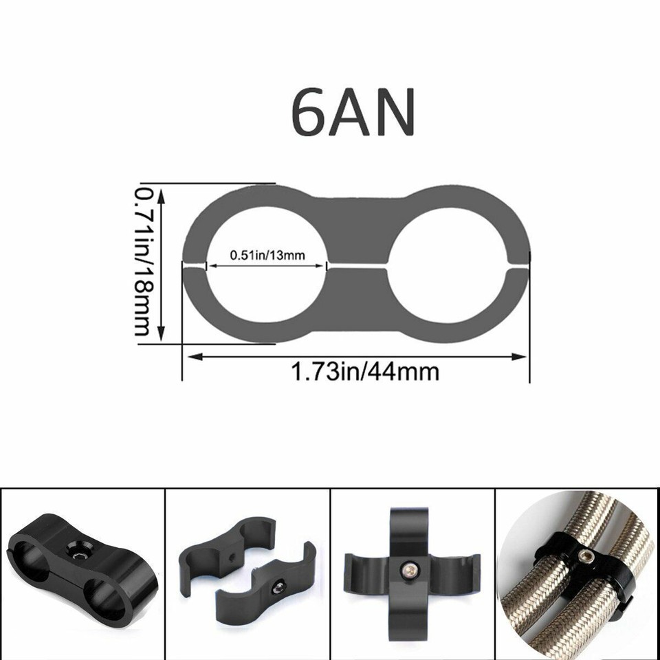 10FT 6AN Fuel Line Hose Kits Steel Nylon Braided Oil Swivel Hose End ...