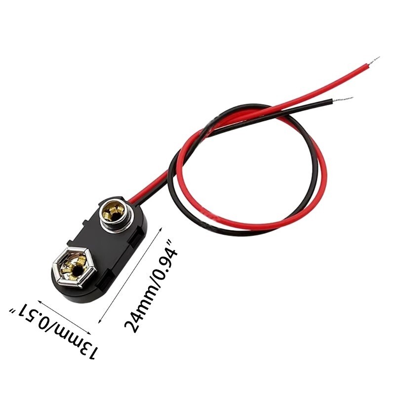 PP3 9V battery snap on connector clip tinned wire leads 150mm | eBay UK