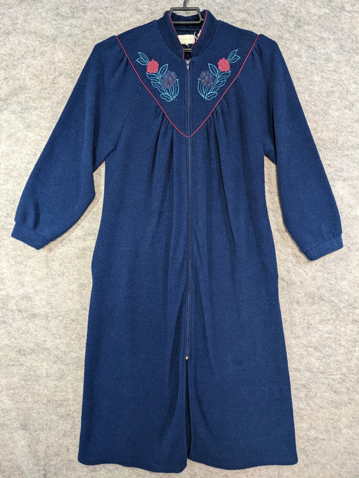 Vintage Alexandra Scott Robe Womens Medium Blue Terry Cloth Full Zip ...