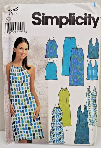 Simplicity Pattern 9688 Misses Halter Dress Or Top & Skirt Sz 6-16 | eBay