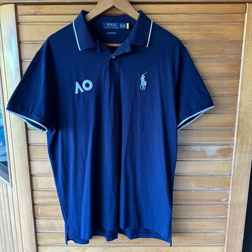 AO Australian Open Polo Shirt Ralph Lauren Tennis Blue Size XL Men's ...
