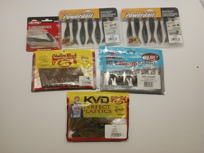 Bass Fishing Lot Strike King KVD Berkeley Power Bait Soft Plastics ...