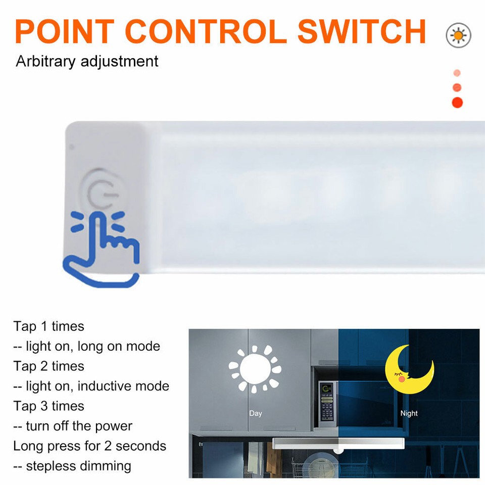 2PCS 36 LED Cabinet Lights Motion Sensor Wardrobe Cupboard Closet Night ...