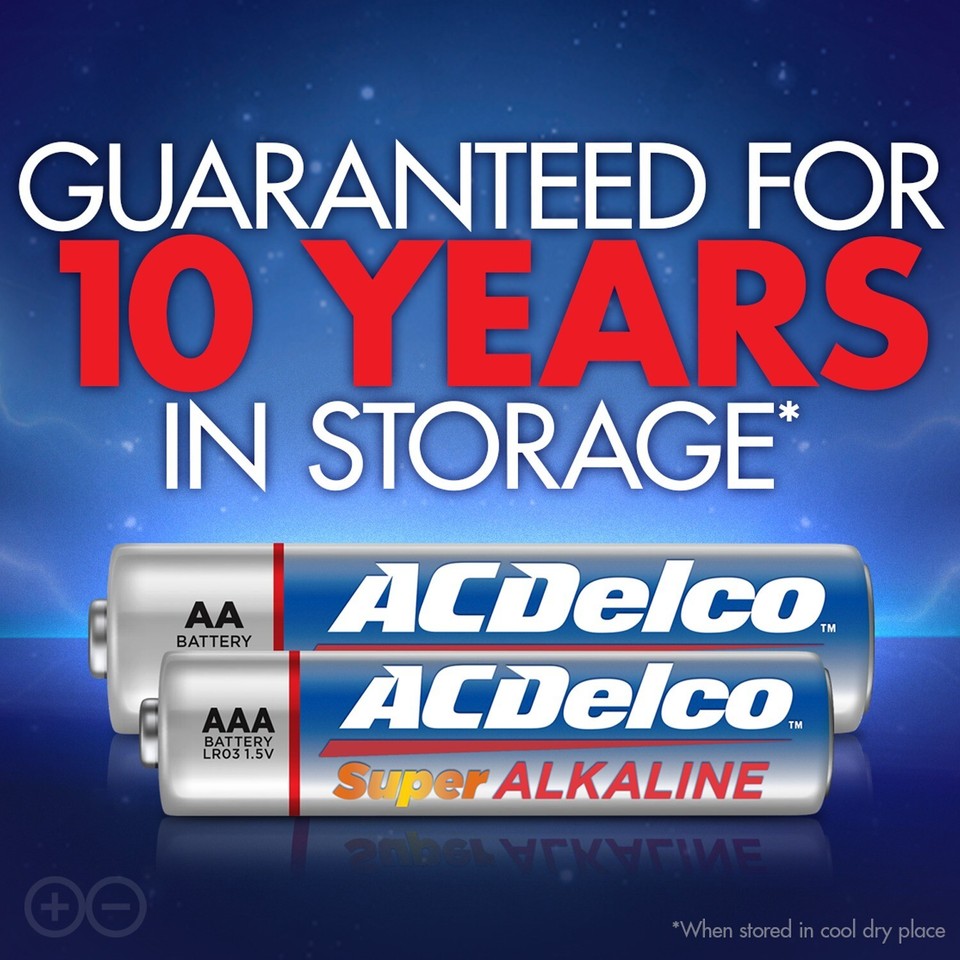 ACDelco AA and AAA Batteries, 48-Count Combo Pack Alkaline Battery, 24 ...