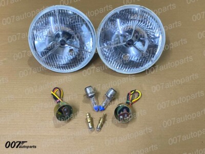 7" P700 Tripod H4 Conversion Halogen Headlamp Headlight Pair With Bulbs ...
