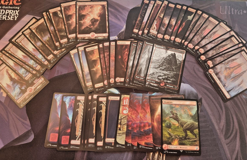 MTG Full Art Mountains Set - 57 Card Lot - NEO, ONE, DMU, UNF, THB, and ...