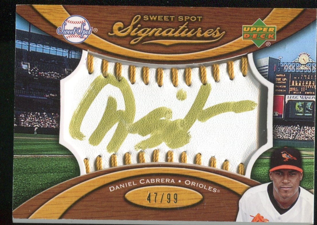 2007 Sweet Spot Signatures Gold Stitch Gold Ink #DC Daniel Cabrera ...