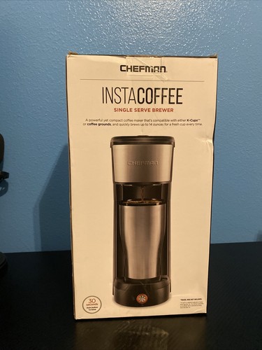 NEW IN BOX Chefman InstaCoffee Single Serve Black Brewer For K-Cups Or ...