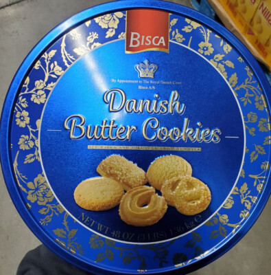 Bisca Danish Butter Cookies 48 Ounce Round Tin Container ! Assorted ...
