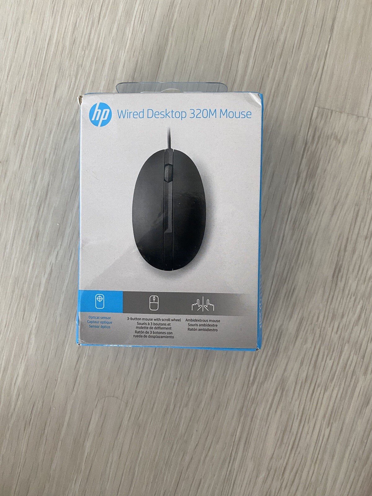 HP 320M Mouse Wired Desktop USB Ambidextrous Optical 1000 DPI L95713 ...