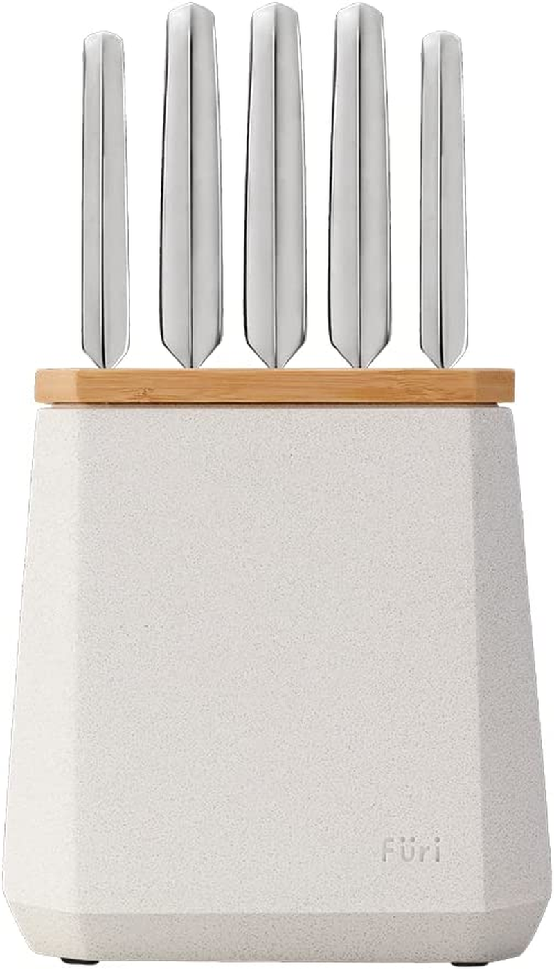 Furi Stone Knife Block 6Pc Set Snow Terrazzo | eBay Australia