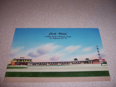 1950s CLARK MOTEL DENISON TEXAS VTG POSTCARD | eBay