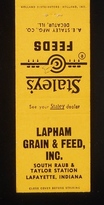 1950s Lapham Grain & Feed Staley's Feeds Decatur IL South Raub ...
