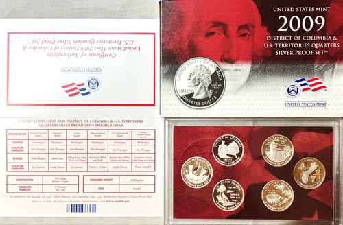 2009 US SILVER 6 COIN STATE QUARTER PROOF SET IN US MINT PACKAGING | eBay
