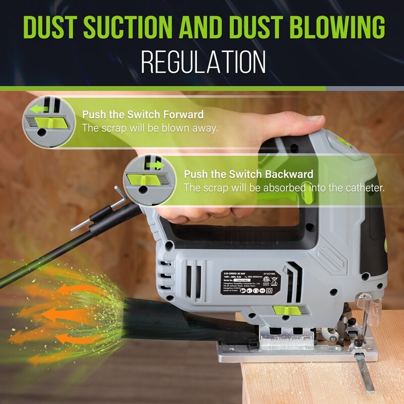 WORKPRO Jigsaw 6.5AMP 850W Corded Electric Jig Saw Tool Kit 6 Speed w ...