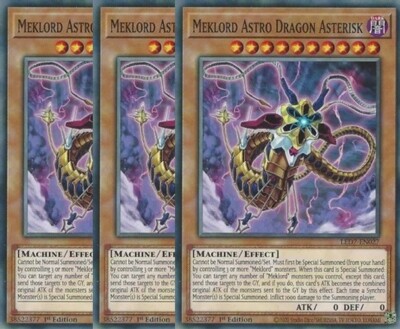 Yugioh - Meklord Astro Dragon Asterisk x 3 - 1st Edition NM - Free Holo ...