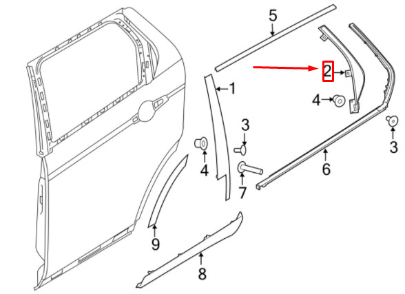 2015-2017 Land Rover Discovery Sport Rear LH Door Applique Fk72-254a43 ...