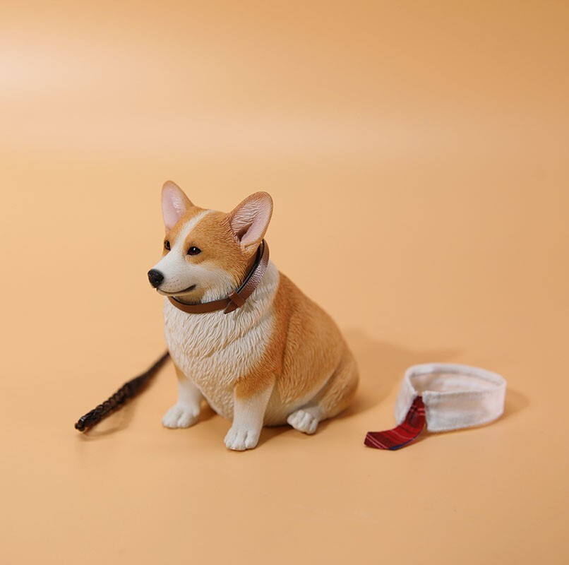 JXK Fat Welsh Corgi Yellow&White Sit Ver Pembroke 1/6th Dog Figurine ...