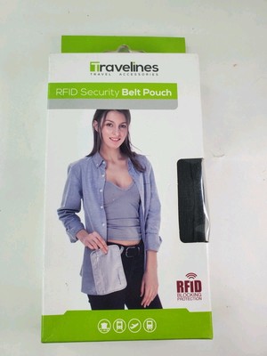 Travelon Rfid Travel Security Belt Pouch Tuck Away Black Passport/cards ...