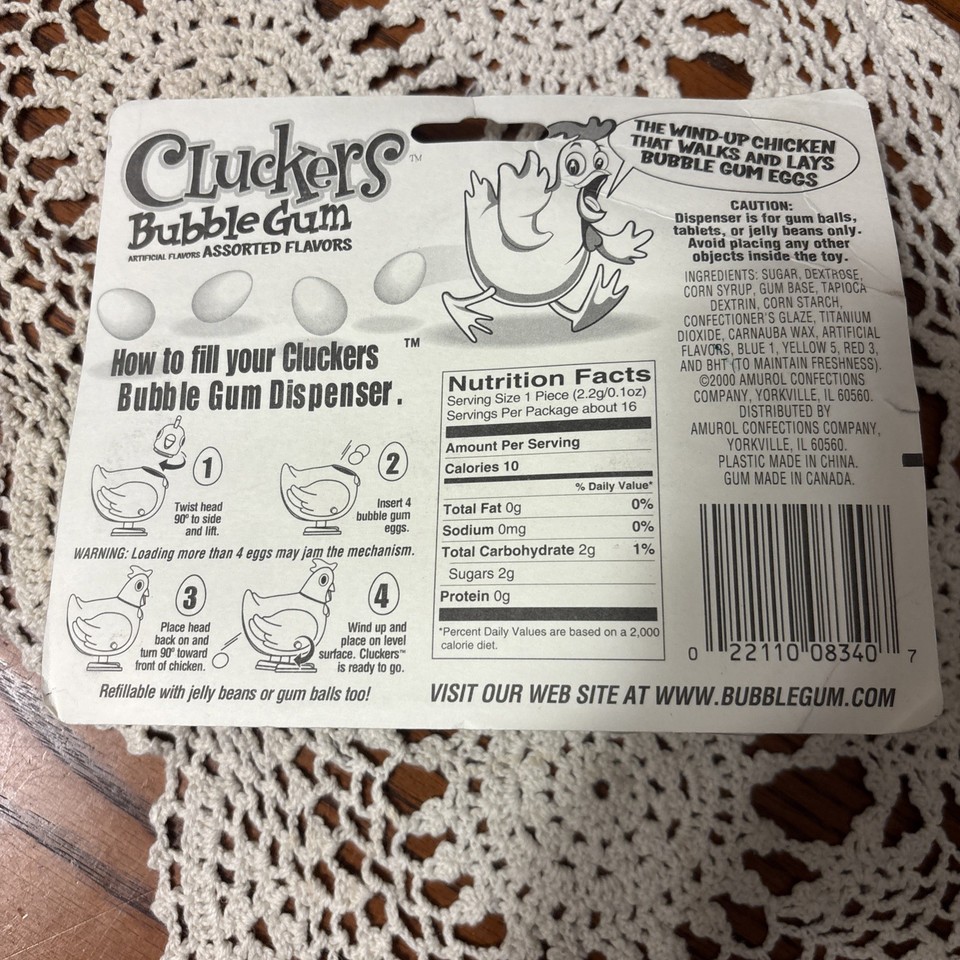 Hubba Bubba Cluckers Wind-Up Chicken That Walks And Lays Bubble Gum ...