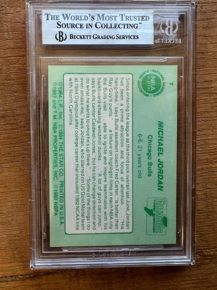 1985 Star Gatorade Michael Jordan RC 🔥🔥🔥 BGS 9 with 3 9.5s Subs | eBay