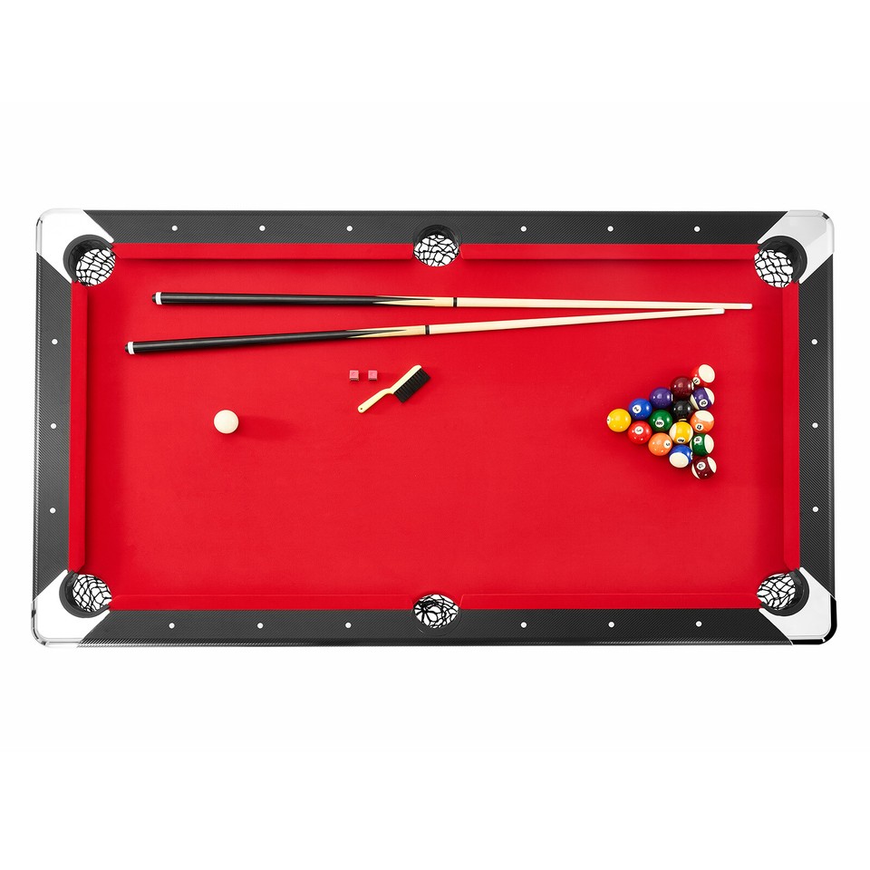 Uimoso 6.3ft Billiards Table Portable Pool Table Red Cloth for Family ...
