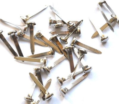 300 Pack Silver Paper Clips 25mm Split Pin Fastener Pins Office School ...