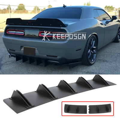 For Dodge Challenger SRT R/T Matte Rear Bumper Diffuser Splitter ...