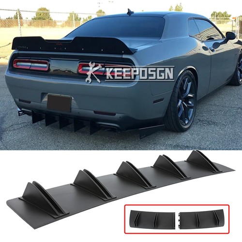 For Dodge Challenger SRT R/T Matte Rear Bumper Diffuser Splitter ...